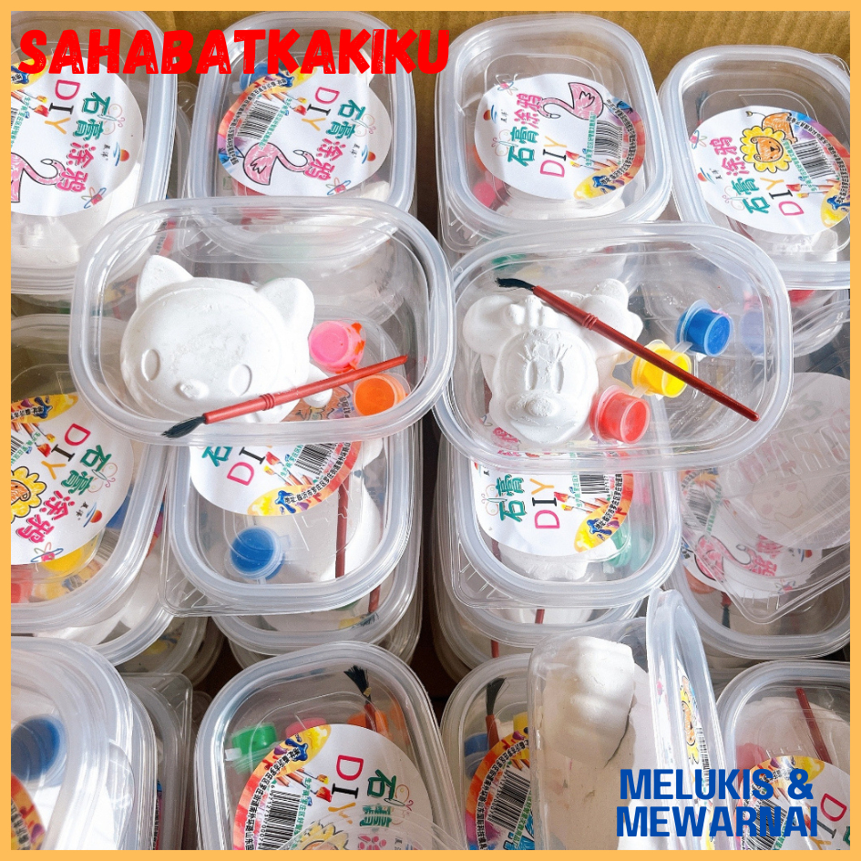 Jual Paket Mewarnai Patung Gypsum Set dengan Pewarna dan Kuas ...