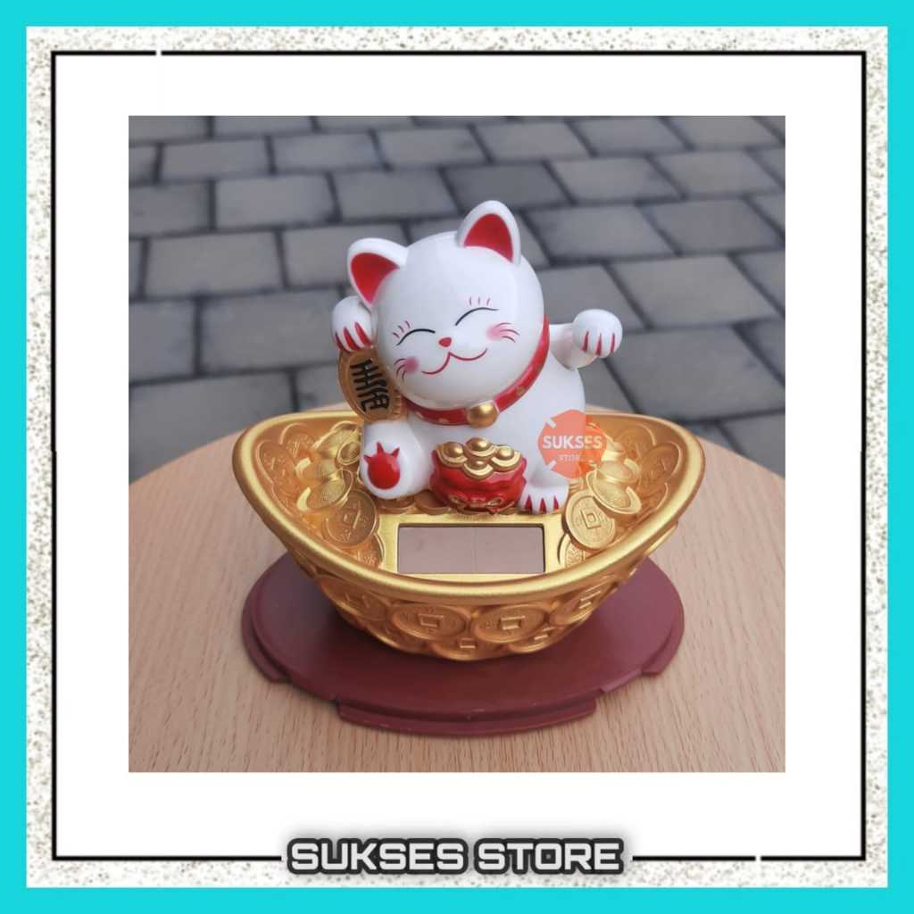 Jual KUCING HOKI SOLAR / MANEKO NEKI KUCING REJEKI / LUCKY CAT 11cm ...