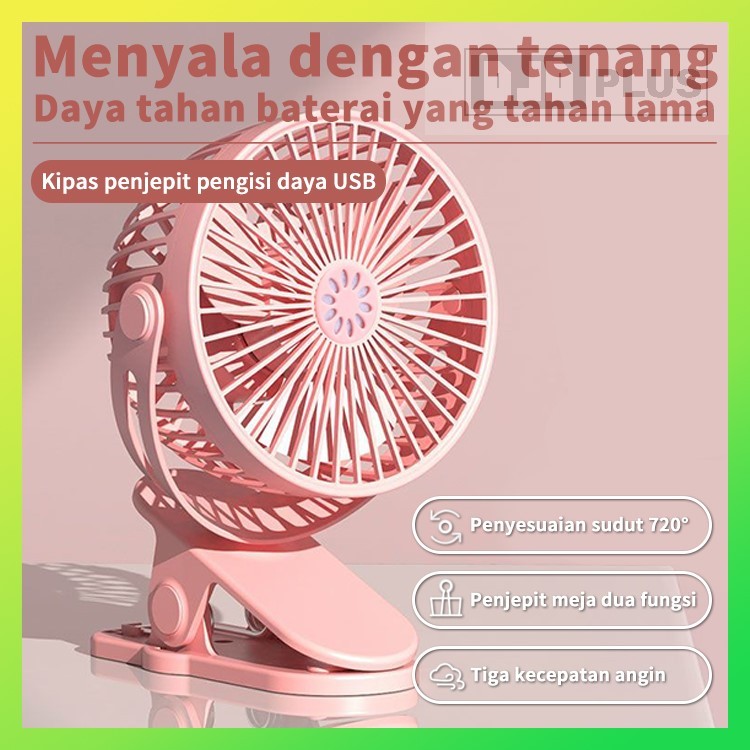 Jual DJDPlus Kipas Angin Mini USB Dapat Dijepit & Berdiri, 3 Kecepatan ...