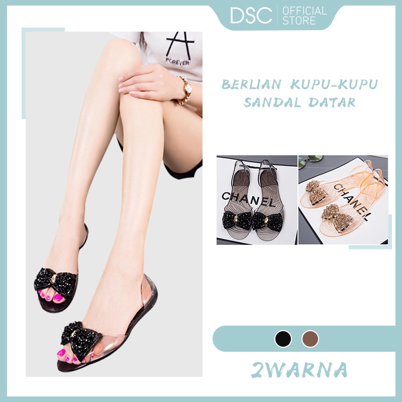 Jual COD Sepatu Flat Shoes Transparan Sandal Sepatu Jelly Pita Wanita ...
