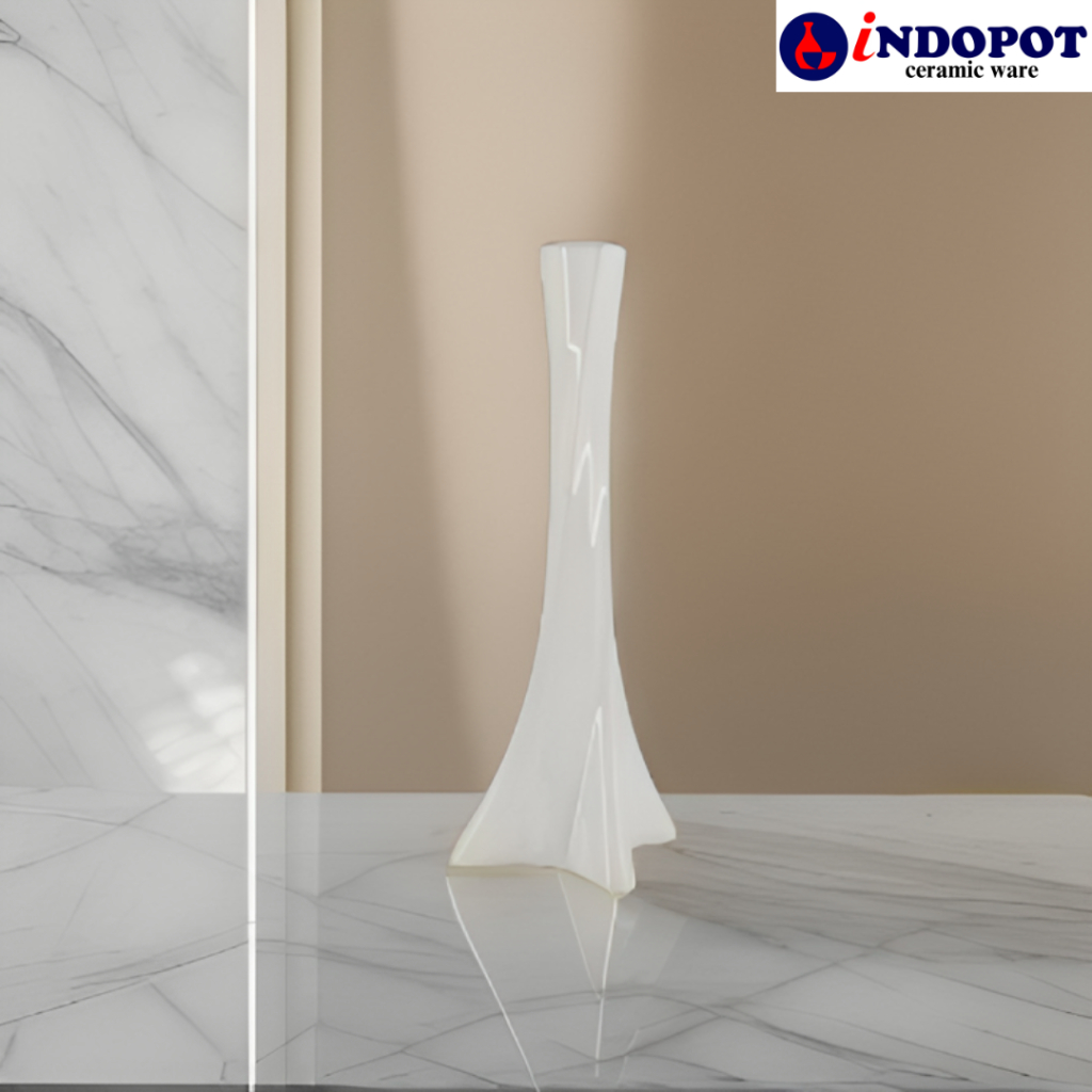 Jual Vas Bunga Keramik Minimalis Slim Fit Jarum Keramik Polos Untuk ...
