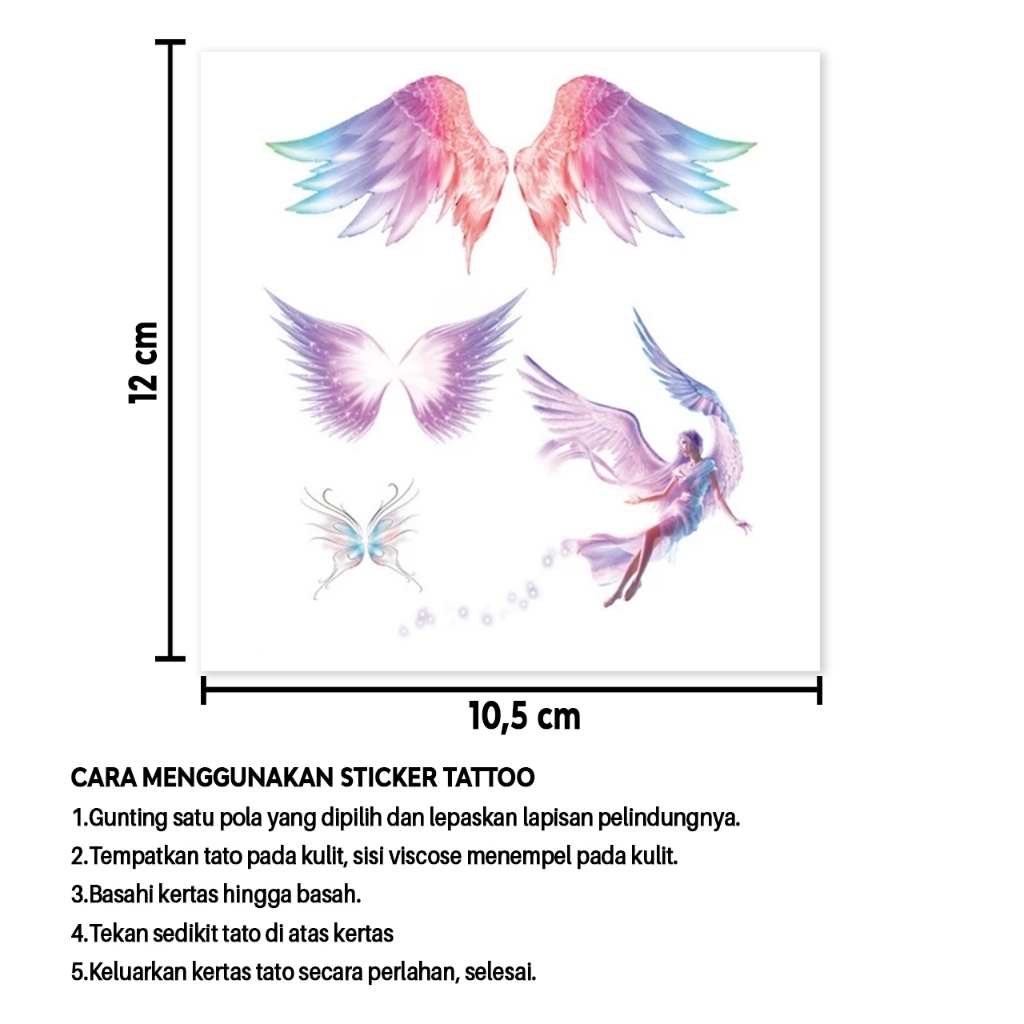 Jual Stiker wajah badan face sticker cewek sayap kupu kupu tato tattoo ...