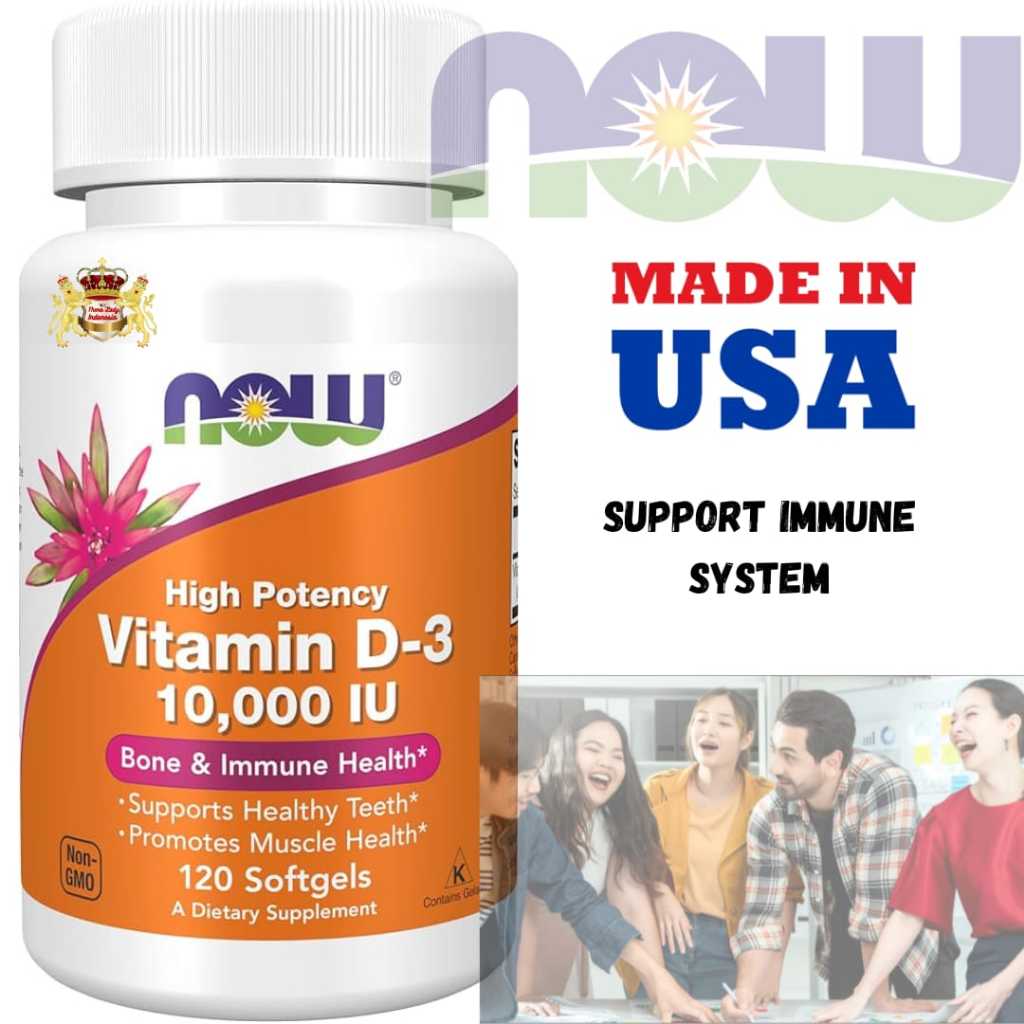 Jual now foods vitamin d3 support 10000 iu 120 softgels vit d3 10000iu | Shopee Indonesia