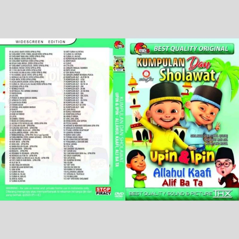 Jual Kaset Mp5 Video Lagu Kumpulan Dan Sholawat Upin & Ipin Allahul Kaafi Alif Ba Ta | Shopee ...