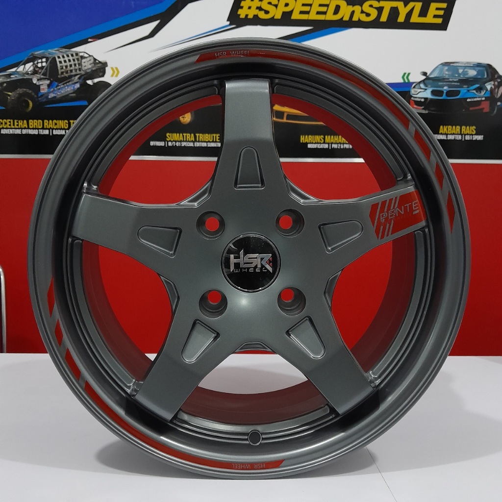 Jual Velg mobil Swift ignis yaris ring 15 HSR type pente baut 4x100 lebar 6,5 offset 42 warna ...