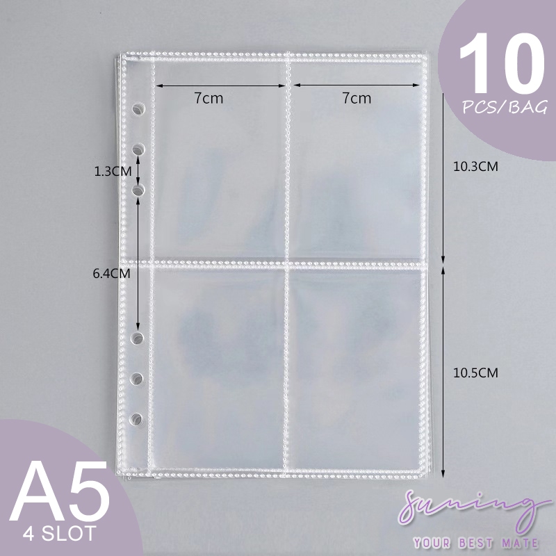 Jual ( 10 lembar /Bag) A5/A6 Sleeve Clear Tebal 6 Ring Photocard/Album ...