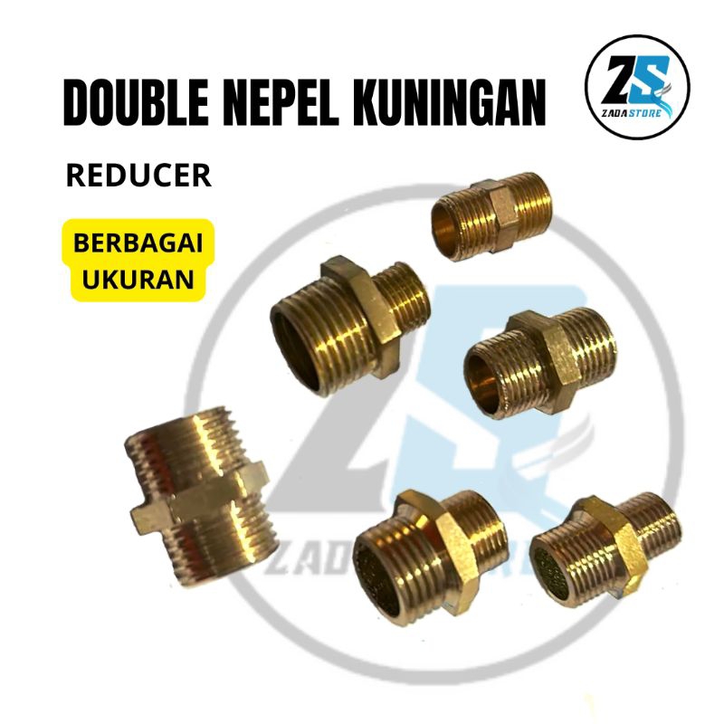 Jual Double Nepel Nipple Neple Naple Nepple Kuningan Drat Luar Berbagai Ukuran | Shopee Indonesia
