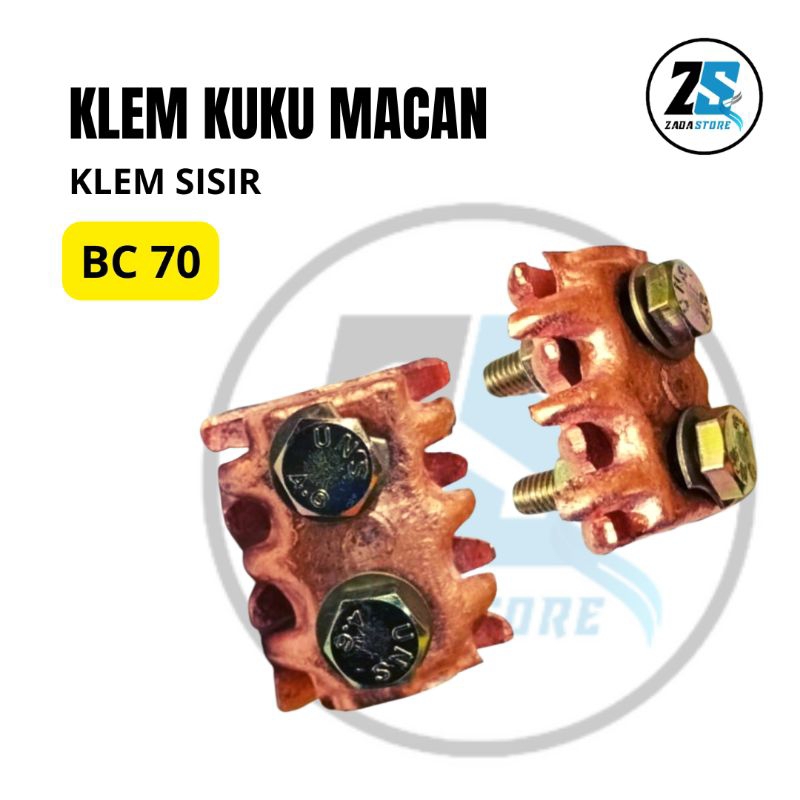 Jual Klem Kuku Macan Sisir BC 70 mm Isolator Kabel Grounding Rod Clamp ...