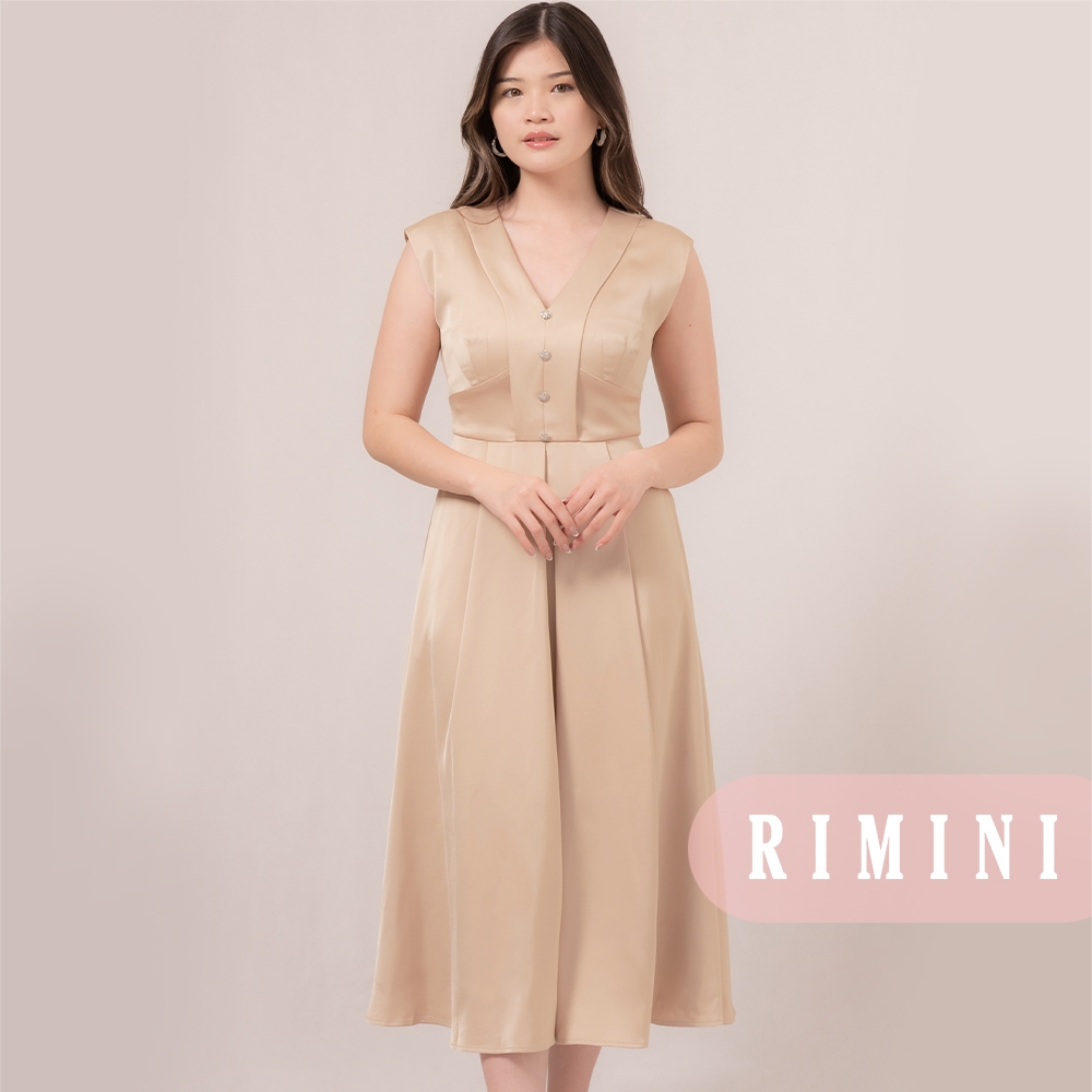 Jual RIMINI- Dress Cewe Gaun Pesta Natal Putungan Vneck XS-3XL- Chrestelle Dress 85880 | Shopee ...
