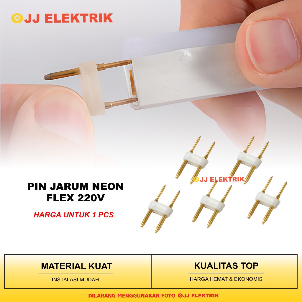 Jual Pin Sambungan Jarum Ke Soket Lampu Neon Flex LED 220v LED Selang ...