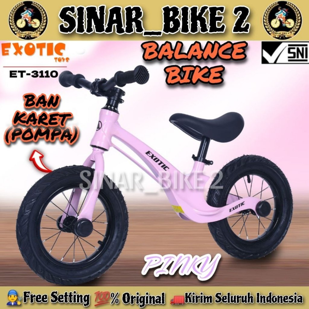 Jual Balance Bike EXOTIC ET 3110 Sepeda Keseimbangan Ban Karet Sepeda ...