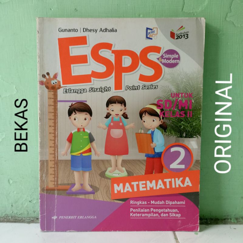 Jual Buku ESPS MTK Matematika Kelas 2 II SD MI Penerbit Erlangga Kurikulum 2013 Revisi - Gunanto ...