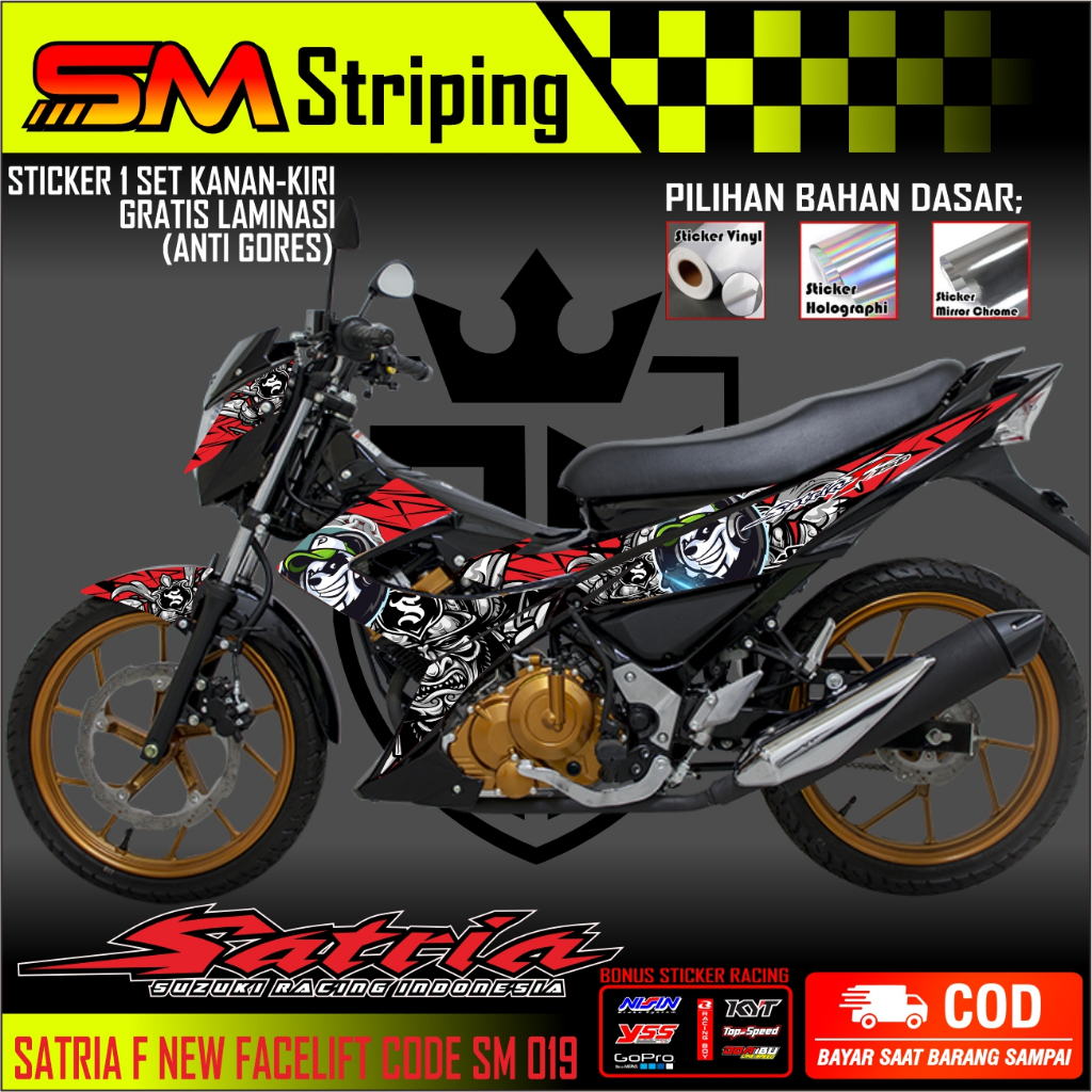 Jual STRIPING SUZUKI SATRIA F NEW FACELIFT STICKER SATRIA FU NEW ...