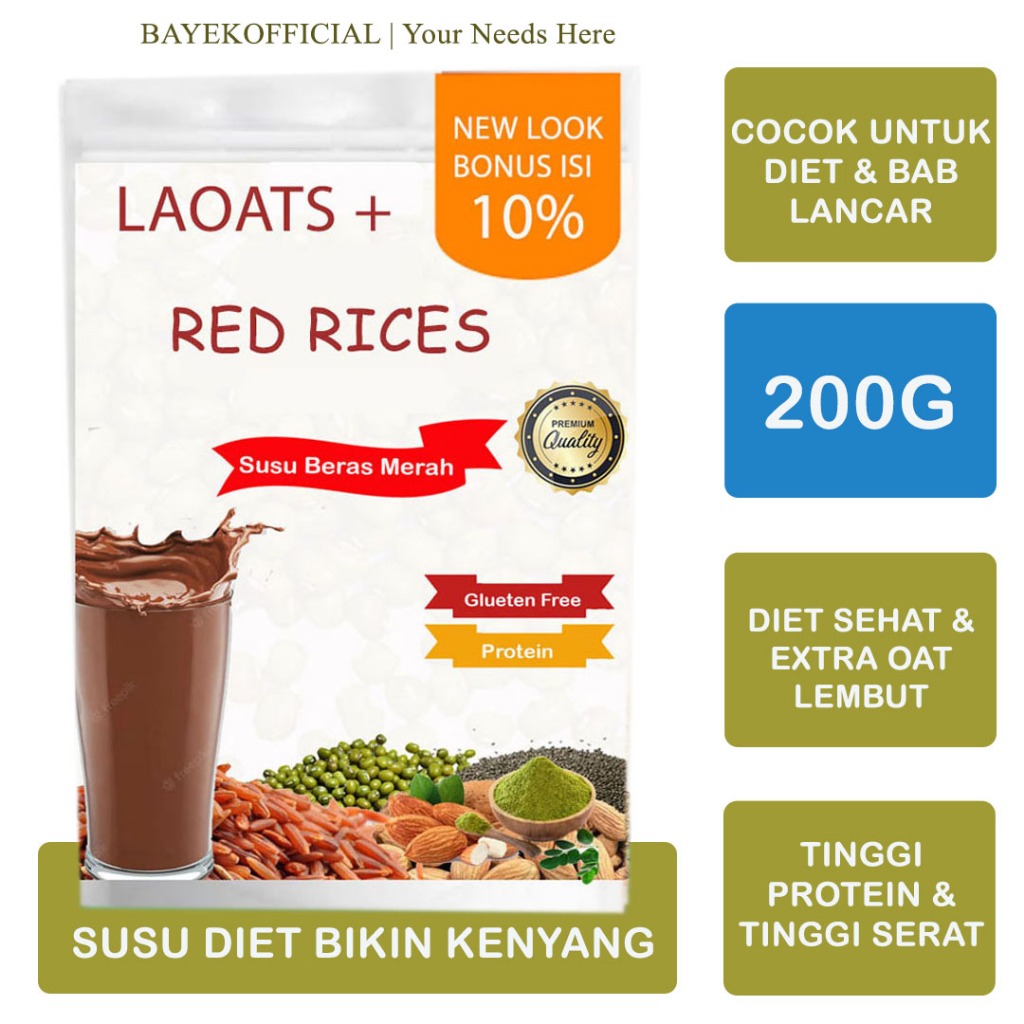 Jual Beras Merah Organik Oat Milk Low Fat Milk Susu Bubuk Rendah Kalori ...