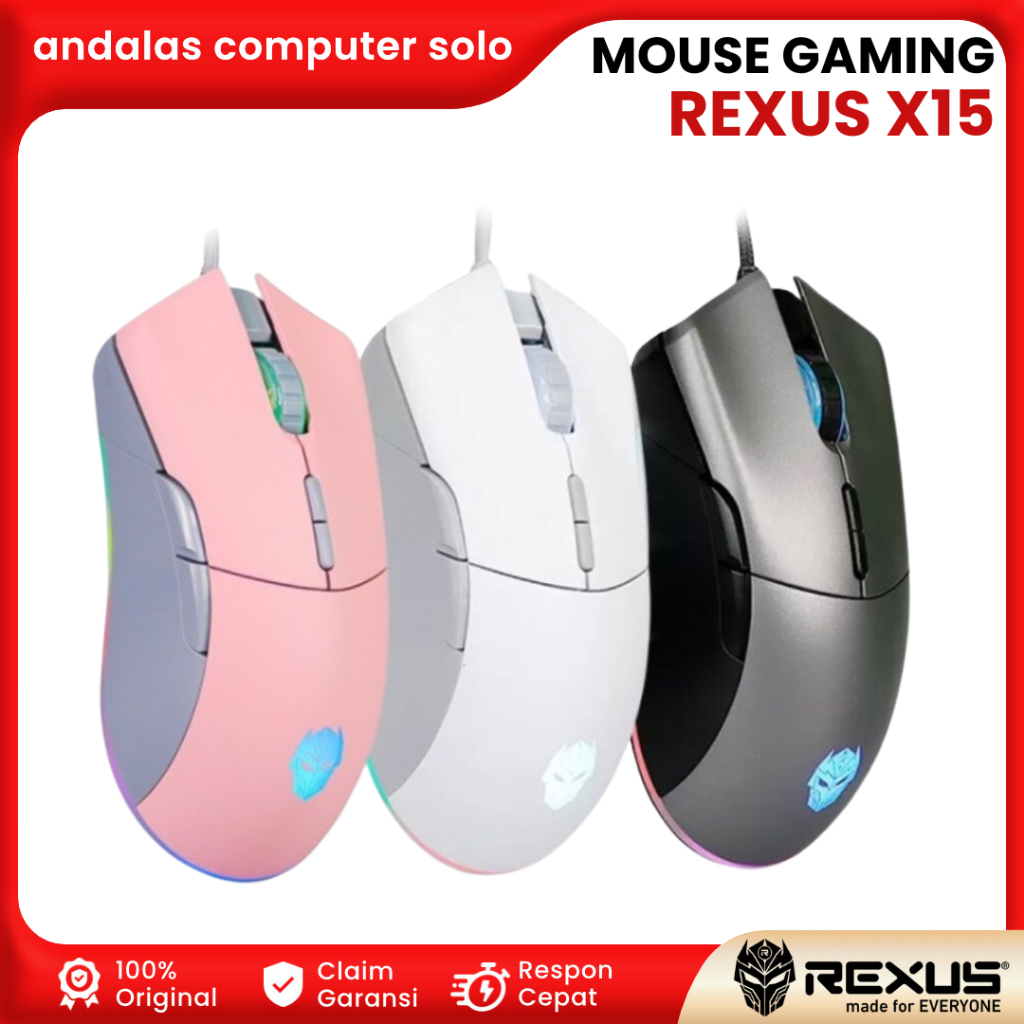 Jual Mouse Gaming Rexus Xierra X15 RGB | Shopee Indonesia