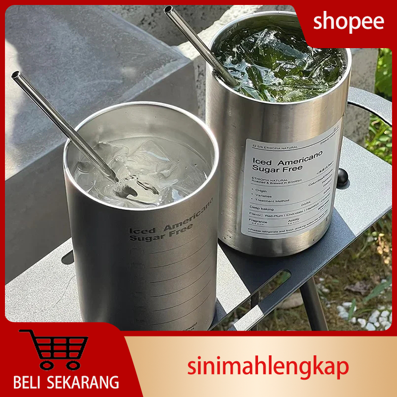 Jual Tumbler Stainless Steel Coffee Tea 320ml 600ml Aesthetic Botol ...