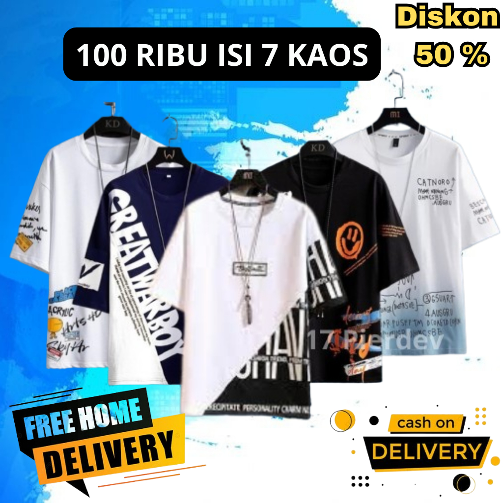 Jual KAOS DISTRO HARGA PROMO 100 RIBU DAPAT 7 KAOS KEKINIAN | Shopee ...
