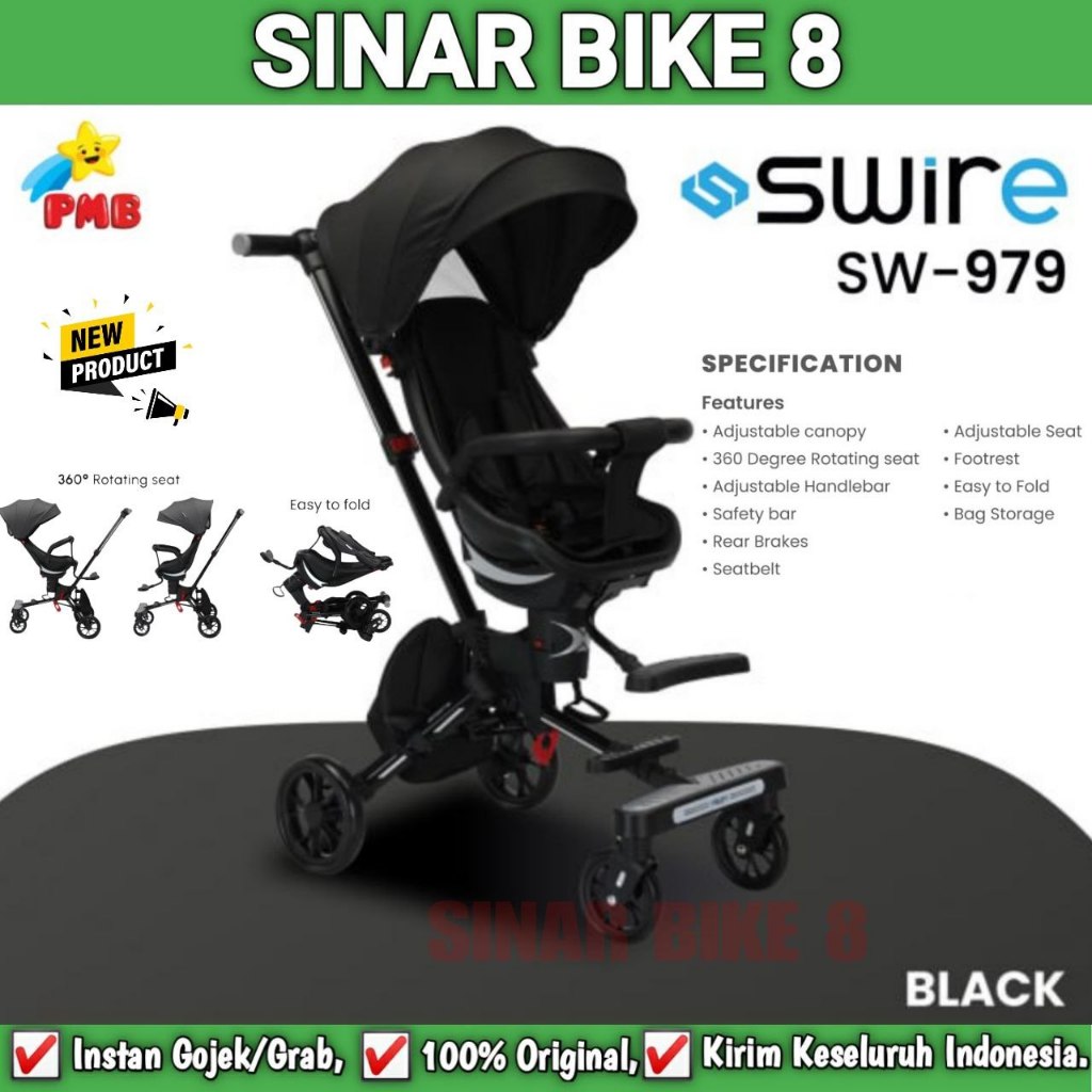 Jual Baby Stroller SWIRE SW 979 Kereta Dorong Bayi Bisa Dilipat ...