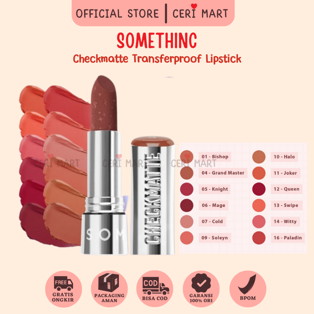 Jual SOMETHINC Checkmatte Transferproof Lipstick bpom | Shopee Indonesia