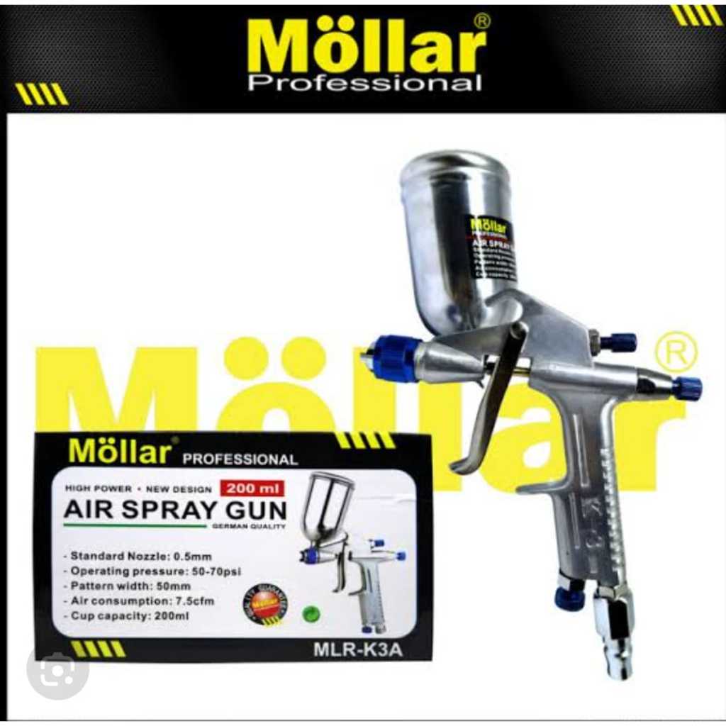 Jual MOLLAR K3A Spray Gun K3 Tabung Atas 200 mL Alat Semprot Cat ...