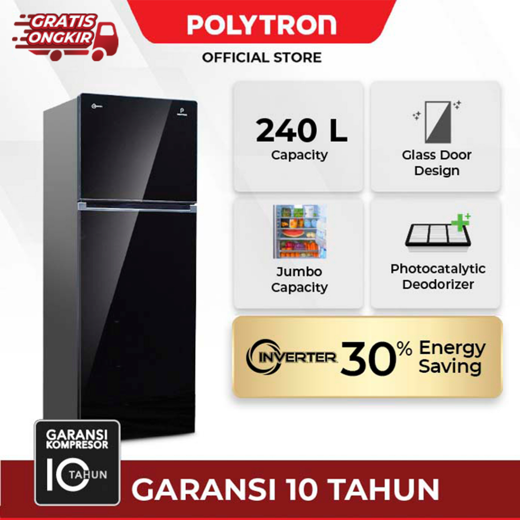 Jual POLYTRON Kulkas 2 Pintu Belleza Jumbo Inverter 240 Liter Inverter ...