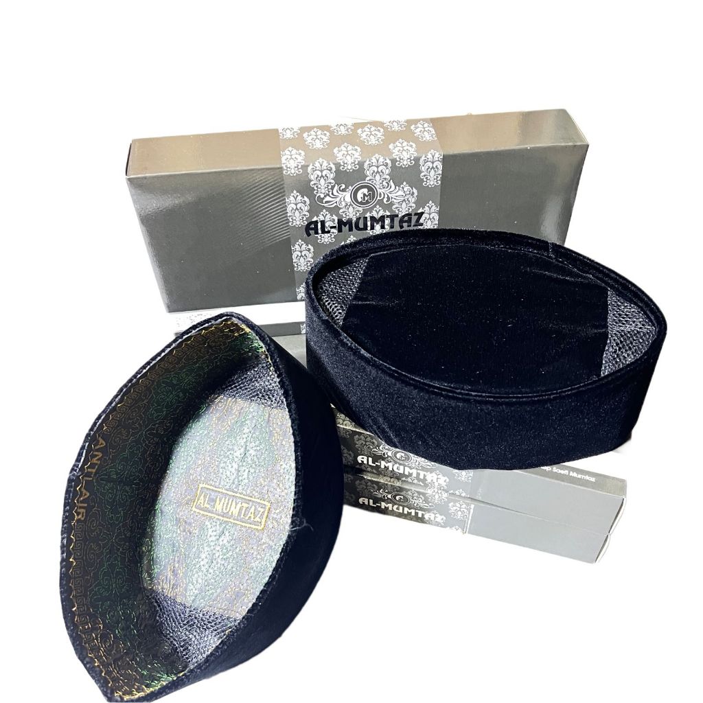 Jual Songkok Hitam Kopiah hitam peci hitam AC Halus PREMIUM Kopyah ...