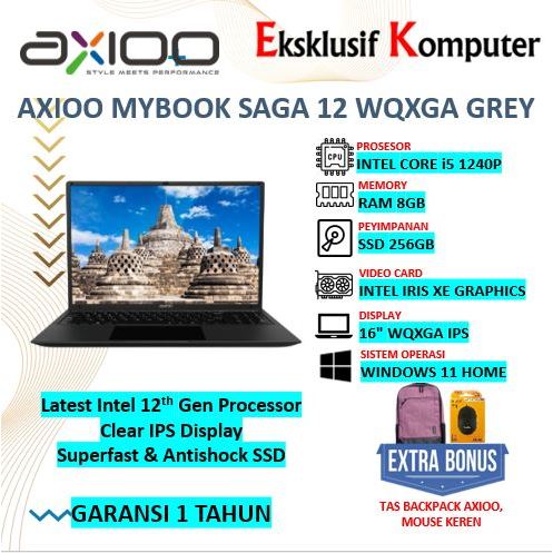 Jual Laptop Kuliah RAM 8GB Axioo Mybook Saga 12 Intel i5 1240P SSD ...