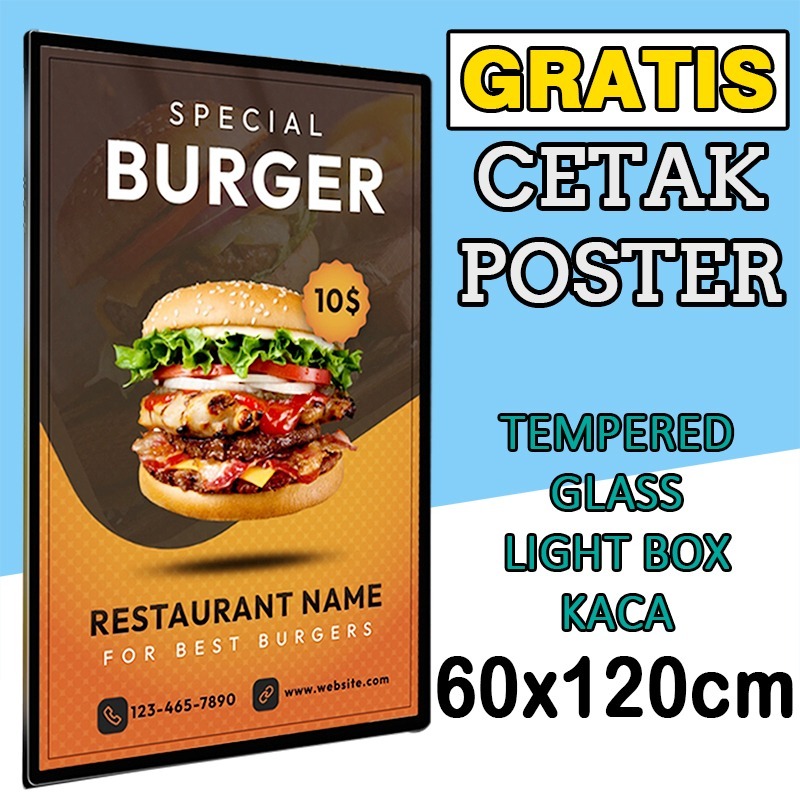 Jual LED Photo Menu Layar kaca Lightbox Menu 60x120 // LED SLIM LIGHT ...