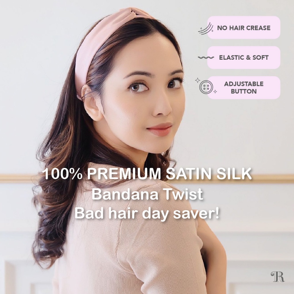 Jual Headband Twist Satin Silk The Rituale | Bando Karet Skincare ...
