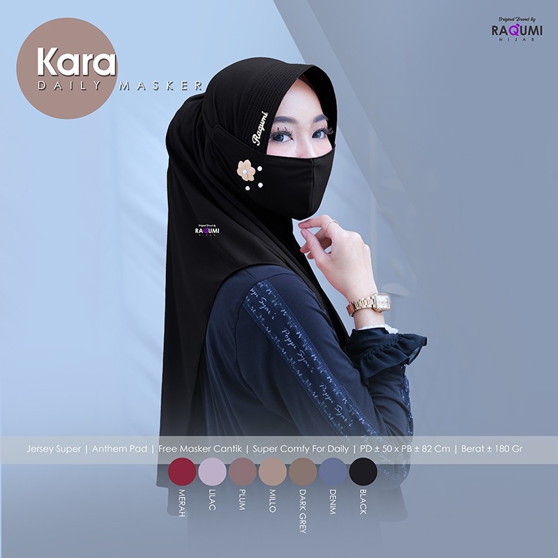 Jual KARA DAILY MASK BRAND ORI BY RAQUMI // HIJAB INSTAN // HIJAB DAILY ...