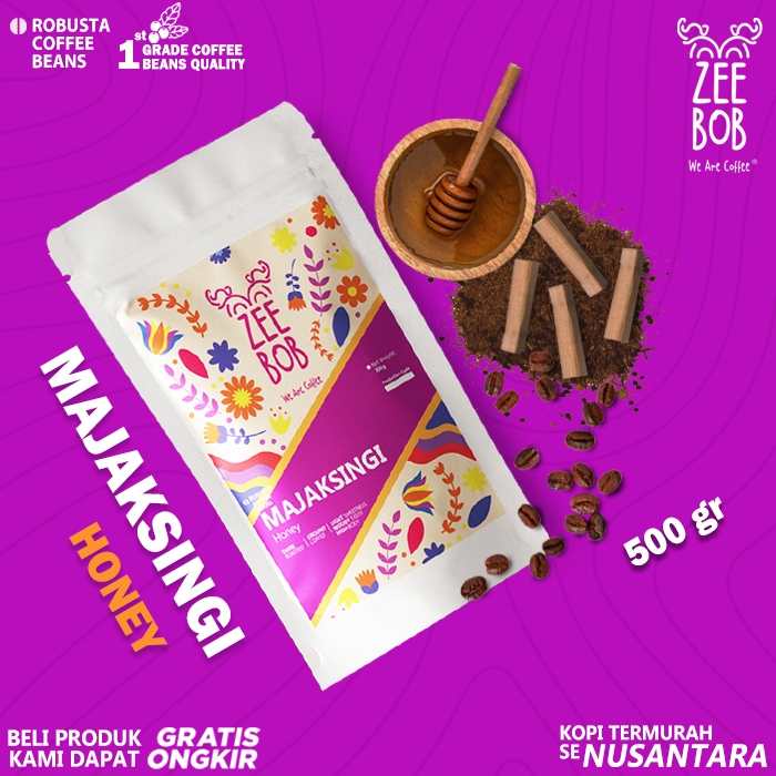 Jual ZEEBOB Coffee Kopi Robusta Majaksingi Honey 500g | Shopee Indonesia