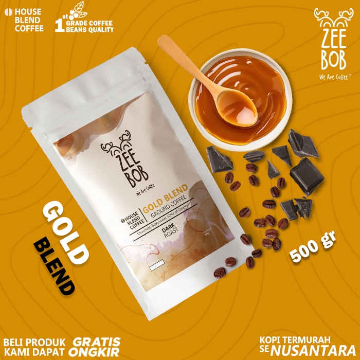 Jual ZEEBOB Coffee Kopi House Blend Gold Blend 500g | Shopee Indonesia