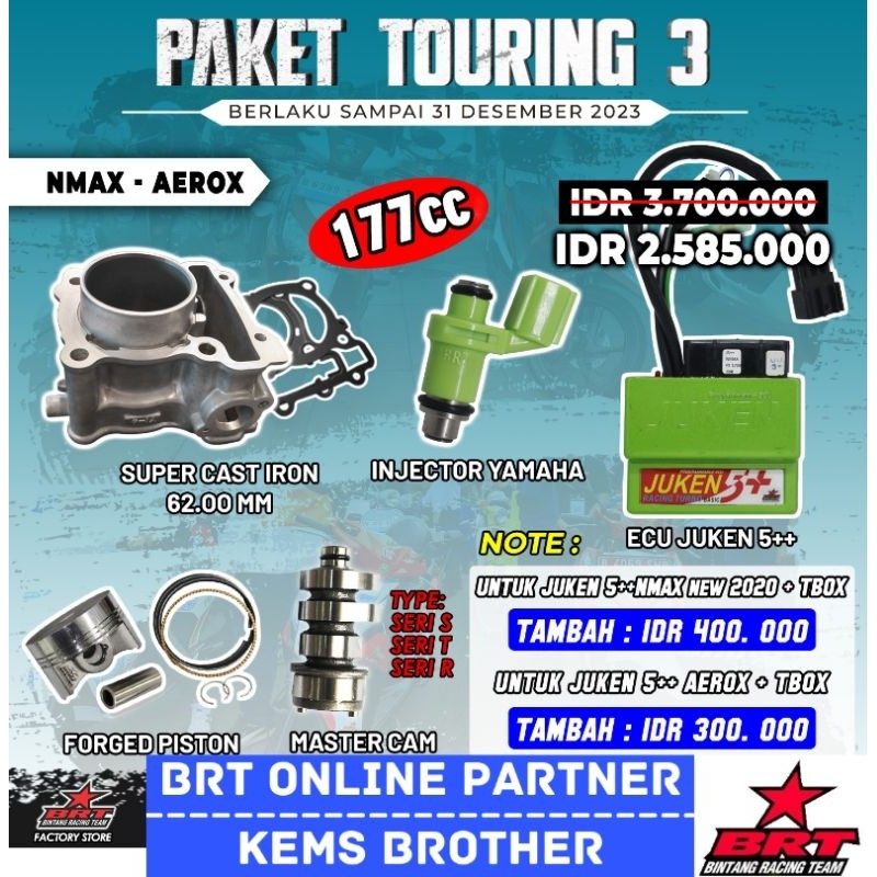 Jual PAKET BRT NMAX AEROX BLOK PISTON 62 INJEKTOR ECU DAN MASTERCAM ...