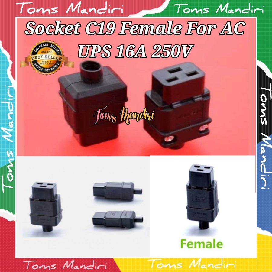 Jual Socket C19 Female For AC UPS 16A 250V | Shopee Indonesia