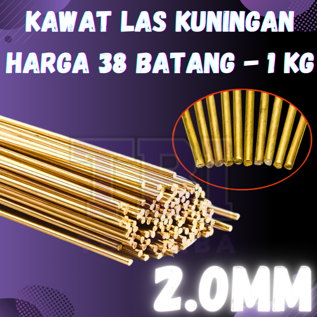 Jual Kawat Las Kuningan 2mm x 1 Meter per 1 KG (38 BATANG) | Shopee ...