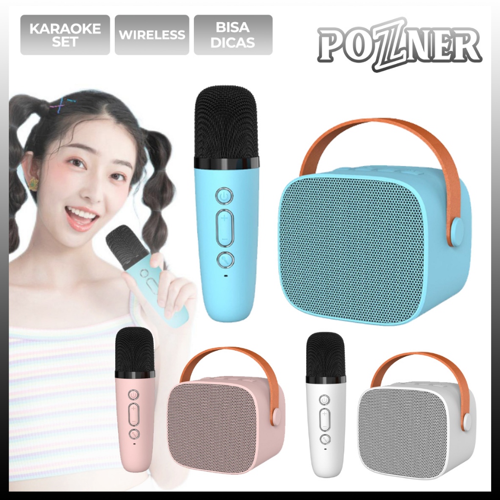 Jual Speaker Mini Microphone Karaoke Set Bluetooth Full bass Portable ...