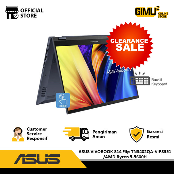 Jual Asus Vivobook S14 Flip TN3402QA-VIPS551 Ryzen 5-5600H 8GB 512GB ...
