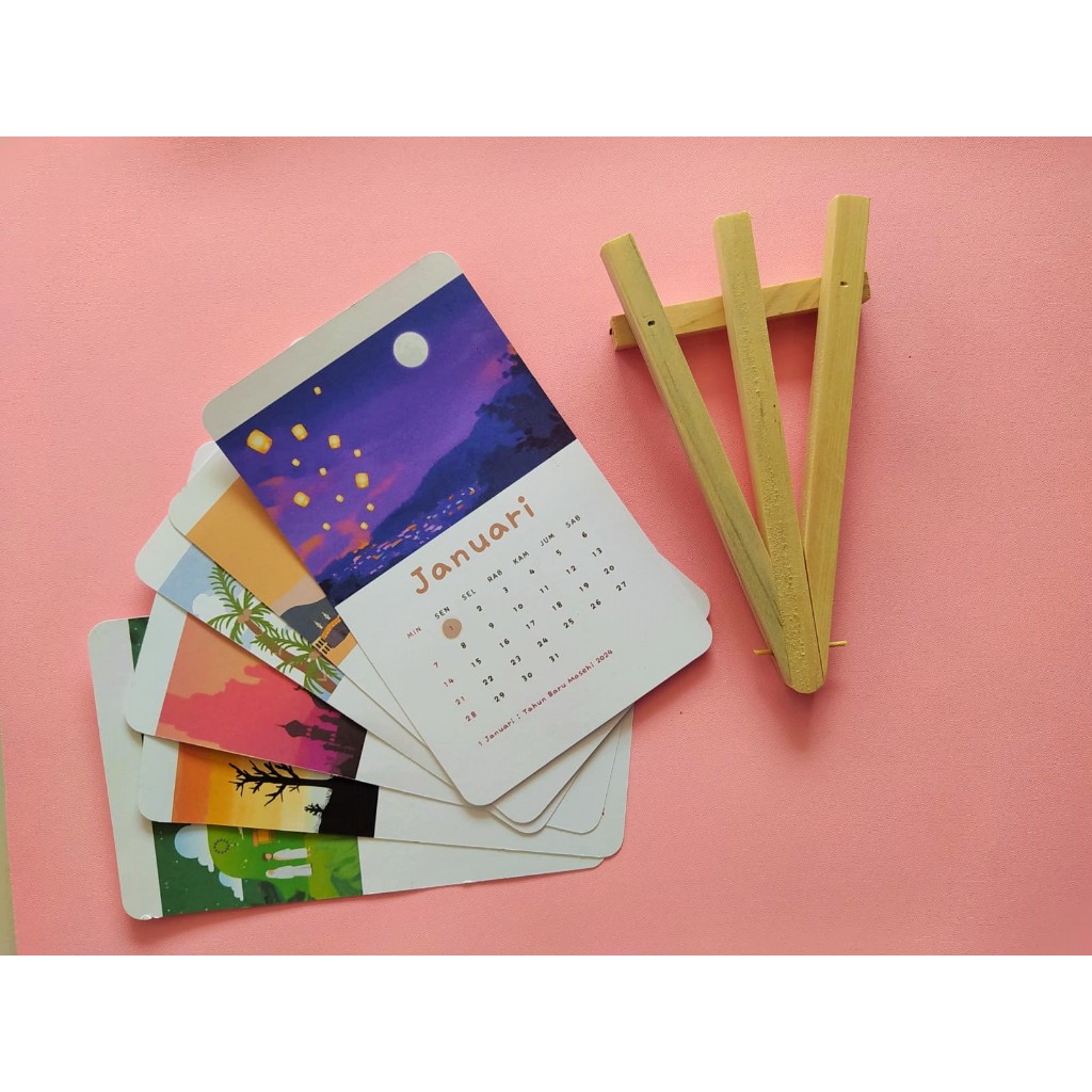 Jual kalender unik 2024 multifungsi/ kalender gantung A5/ kalender ...