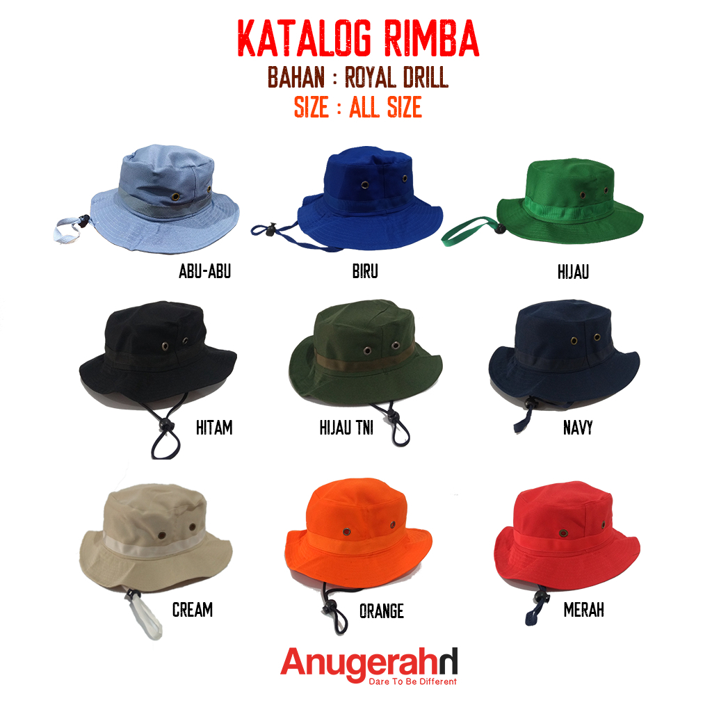 Jual topi rimba rempel/topi gunung/topi outbond/topi bucket/topi kebun ...