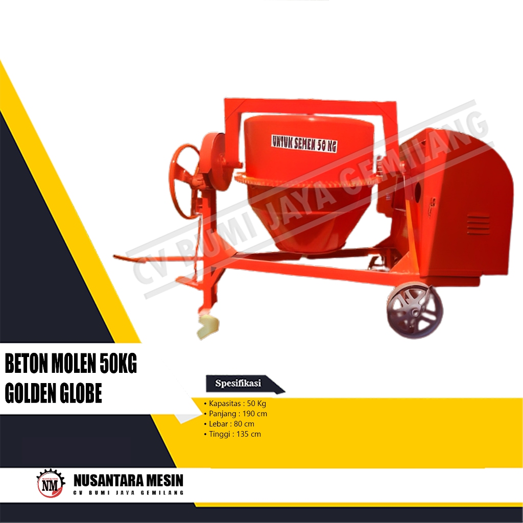 Jual MESIN PENGADUK SEMEN MOLEN / CONCRETE MIXER GOLDEN GLOBE 50 KG | Shopee Indonesia
