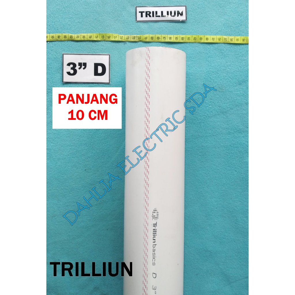 Jual PIPA PVC 3 INCH type D PUTIH TRILLIUN PANJANG 10CM | Shopee Indonesia