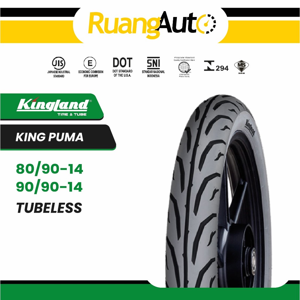 Jual Ban Motor Tubeless Kingland PUMA 80/90 90/90 Ring 14 100% Original | Shopee Indonesia