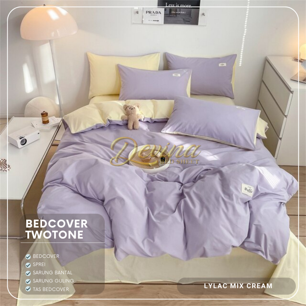 Jual Bedcover Set Two Tone Polos Selimut Bolak Balik ( Kombinasi Dua ...