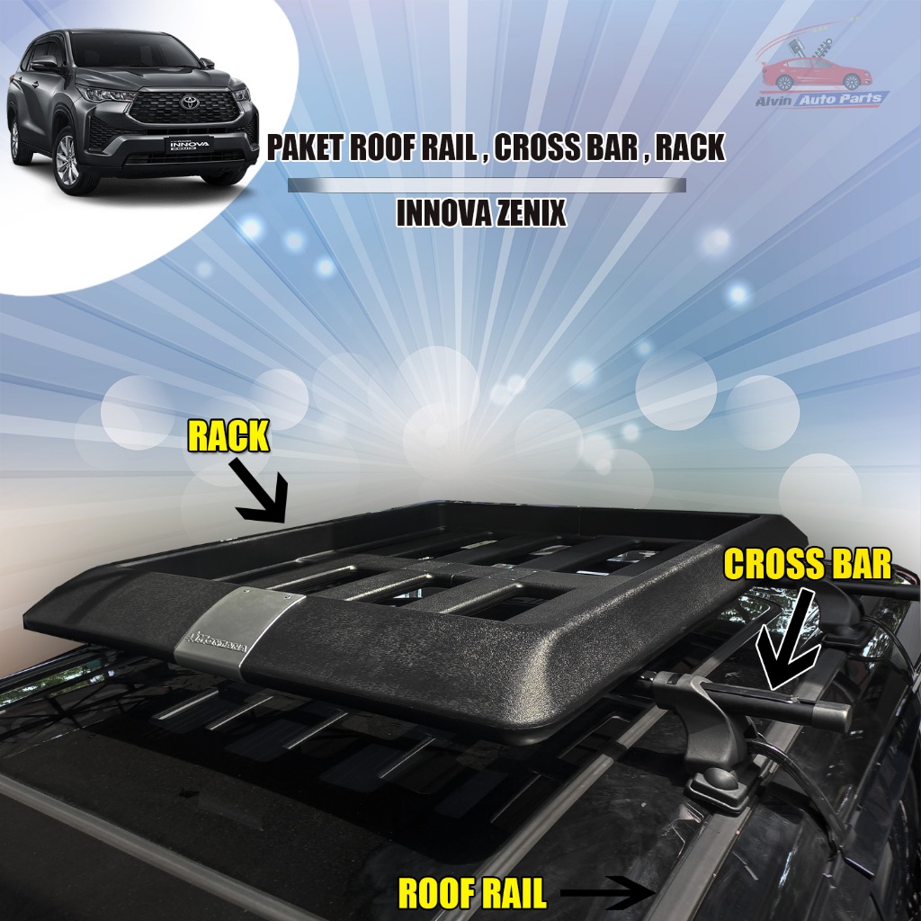 Jual PAKET ROOF RAIL RACK CROSS BAR INNOVA ZENIX / CROSS BAR INNOVA ...