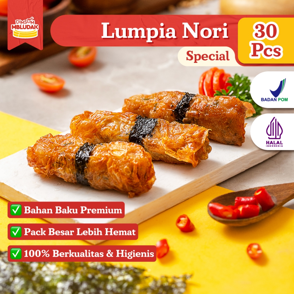 Jual Dimsum Mbludak Lumpia Nori Frozen Dimsum Special Halal 30 Pcs ...