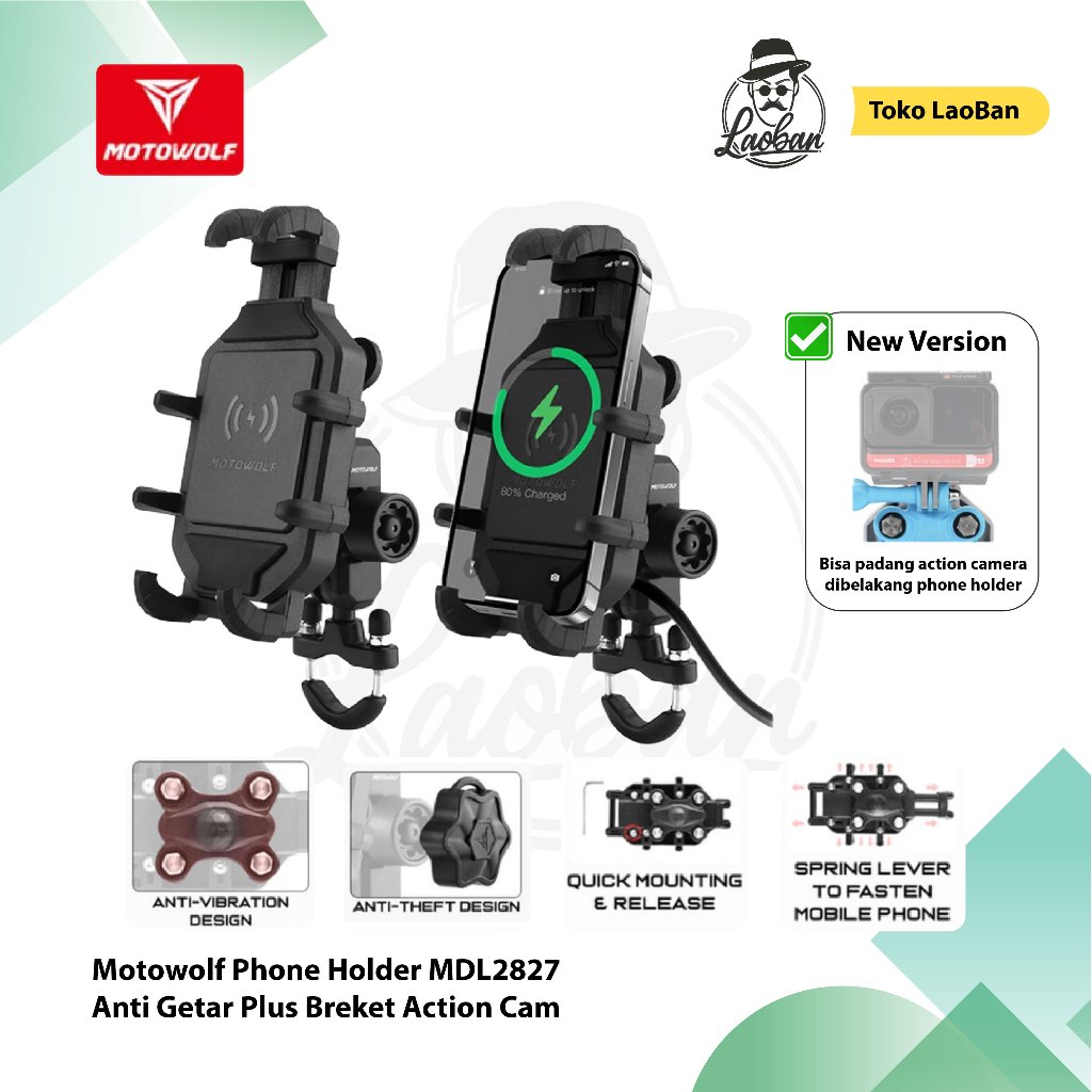 Jual Motowolf Phone Holder Motor Anti Getar 2827D 2827E - Wireless ...