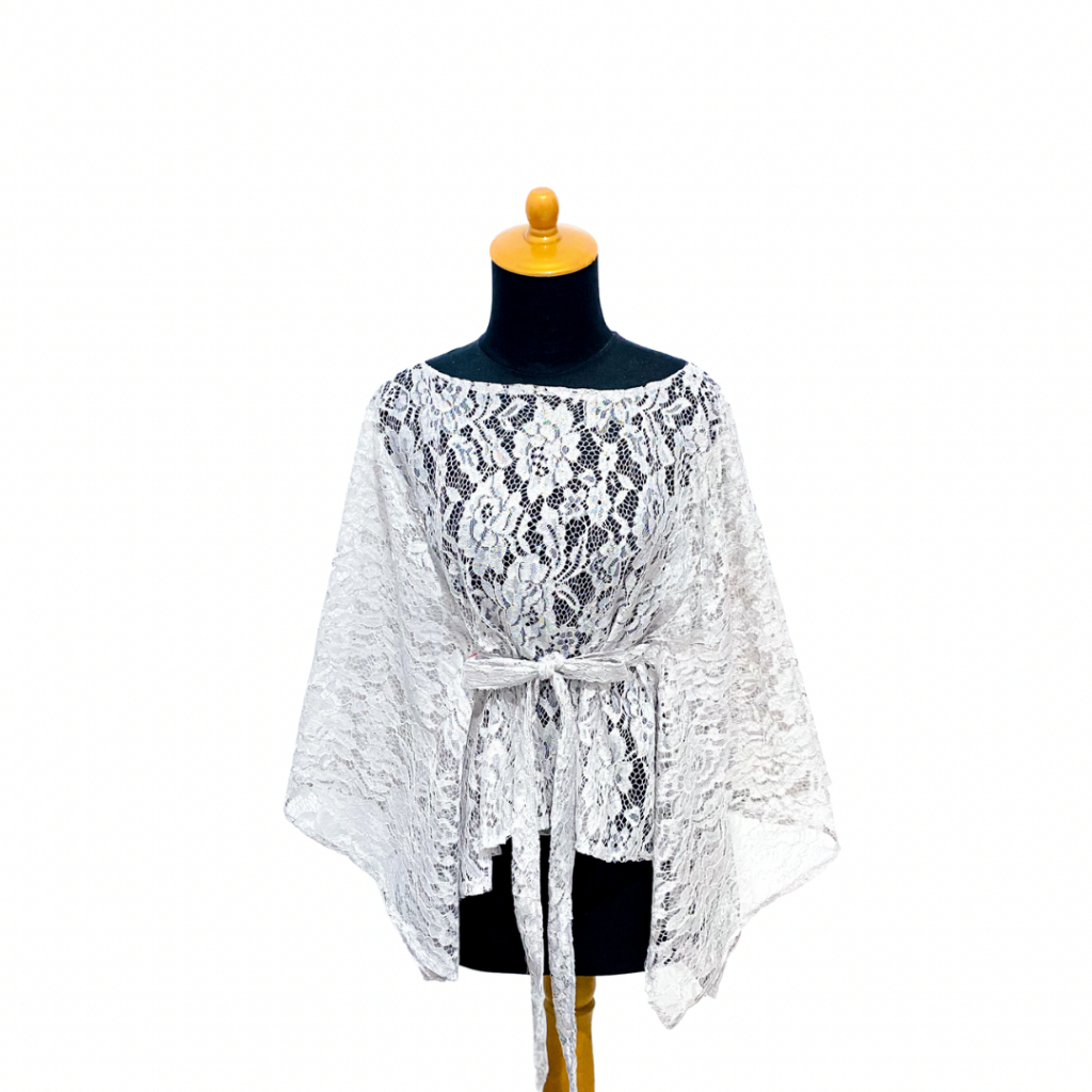 Jual Cape Brukat Pita Depan One Shoulder Long Outer New Fashion Tile ...