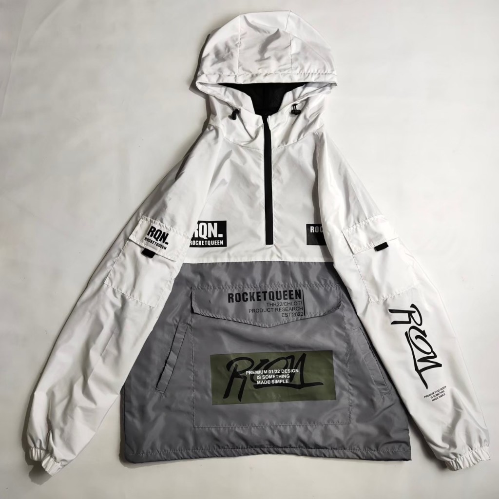 Jual Gns Cagoule Jacket Pullover White Grey First King Rocket Queen ...