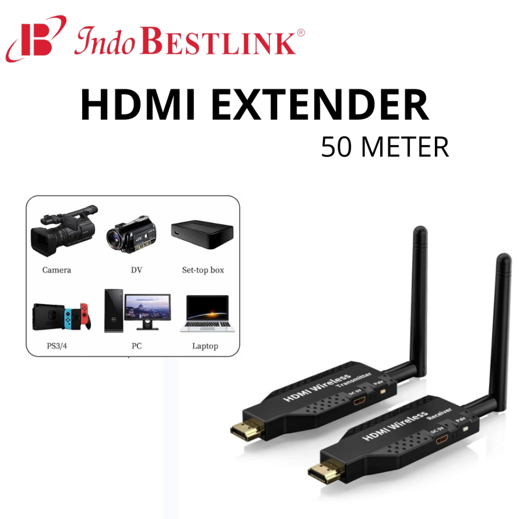 Jual WIRELESS VIDEO HDMI TRANSMITTER RECEIVER EXTENDER DISPLAY 50M ...