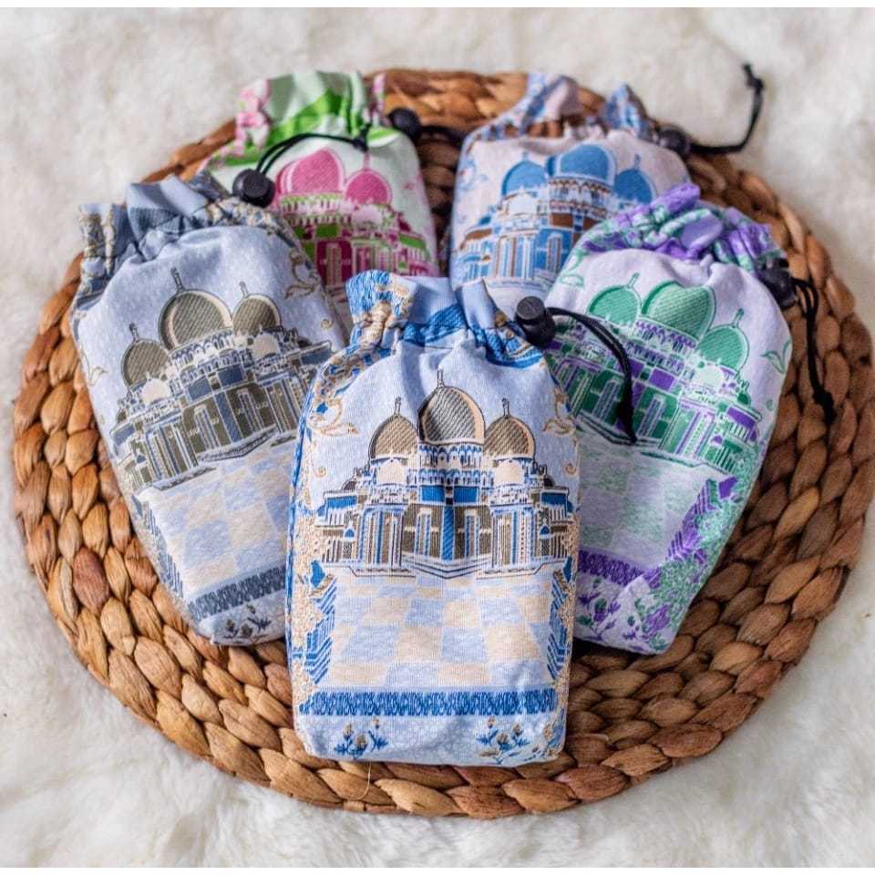 Jual Sajadah Traveling Sejadah Travel Dewasa mini pouch Souvenir Haji ...